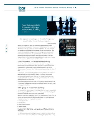 Essential Aspects to Know About M & A Investment Banking.pdf