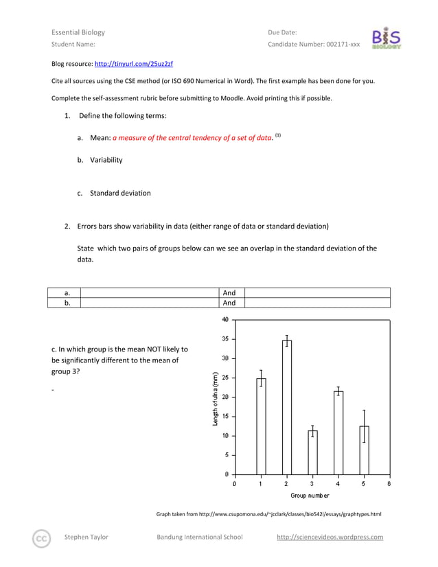 Essential biology 01 statistical analysis | PDF