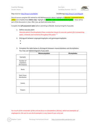 Essential Biology 09 Plant Science (AHL) | DOCX