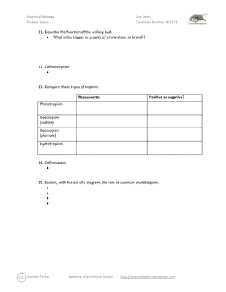 Essential Biology 09 Plant Science (AHL) | DOCX
