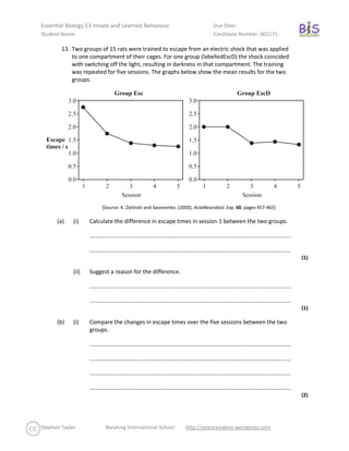 Essential Biology E3 Innate and Learned Behaviour | PDF