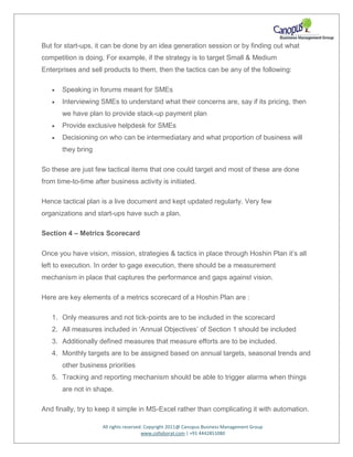 Essential business execution plans for start ups – individual hoshin ...