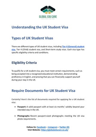 Important Checklist for Getting a Student Visa in UK and the Documents ...