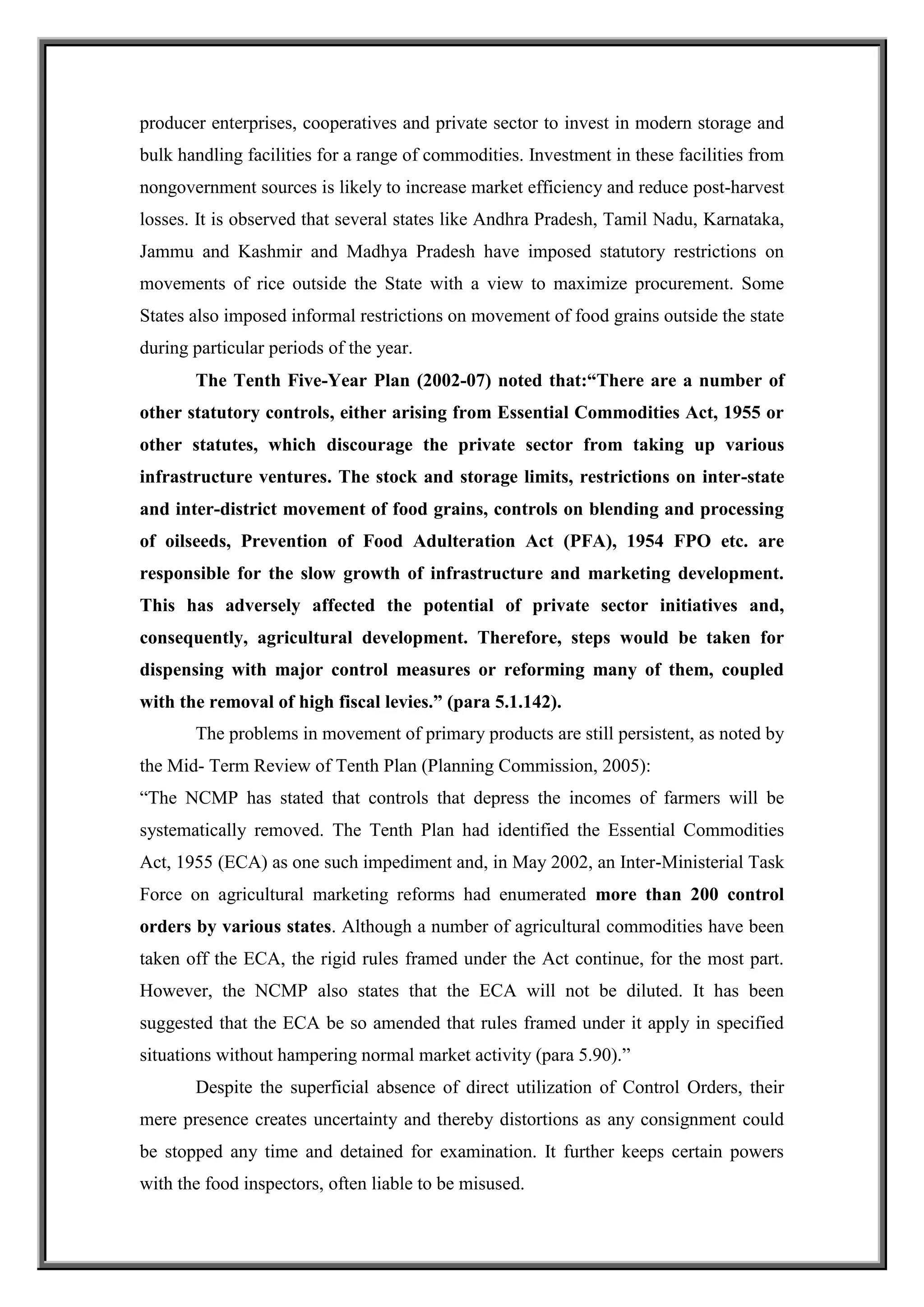 Essential commodities act | DOCX