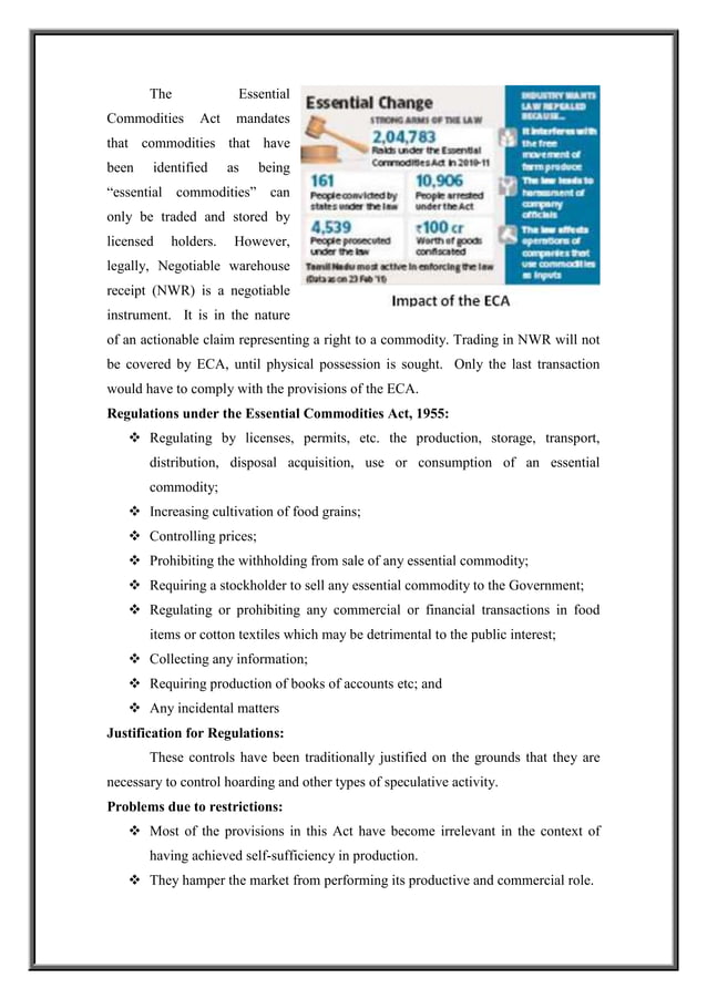 Essential commodities act | DOCX