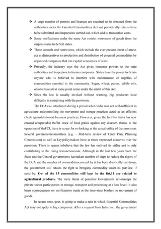 Essential commodities act | DOCX