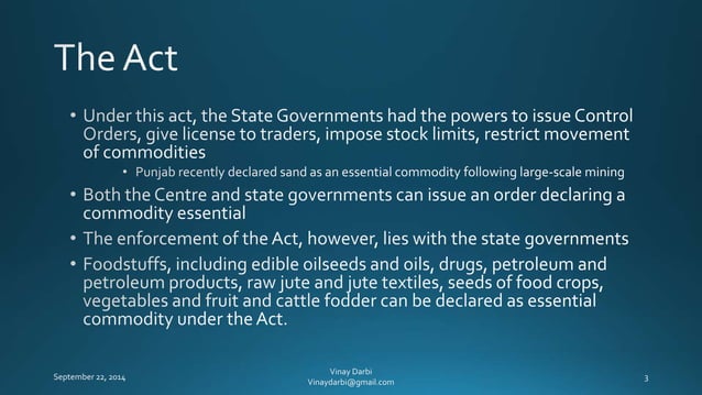 Essential commodities act | PPTX