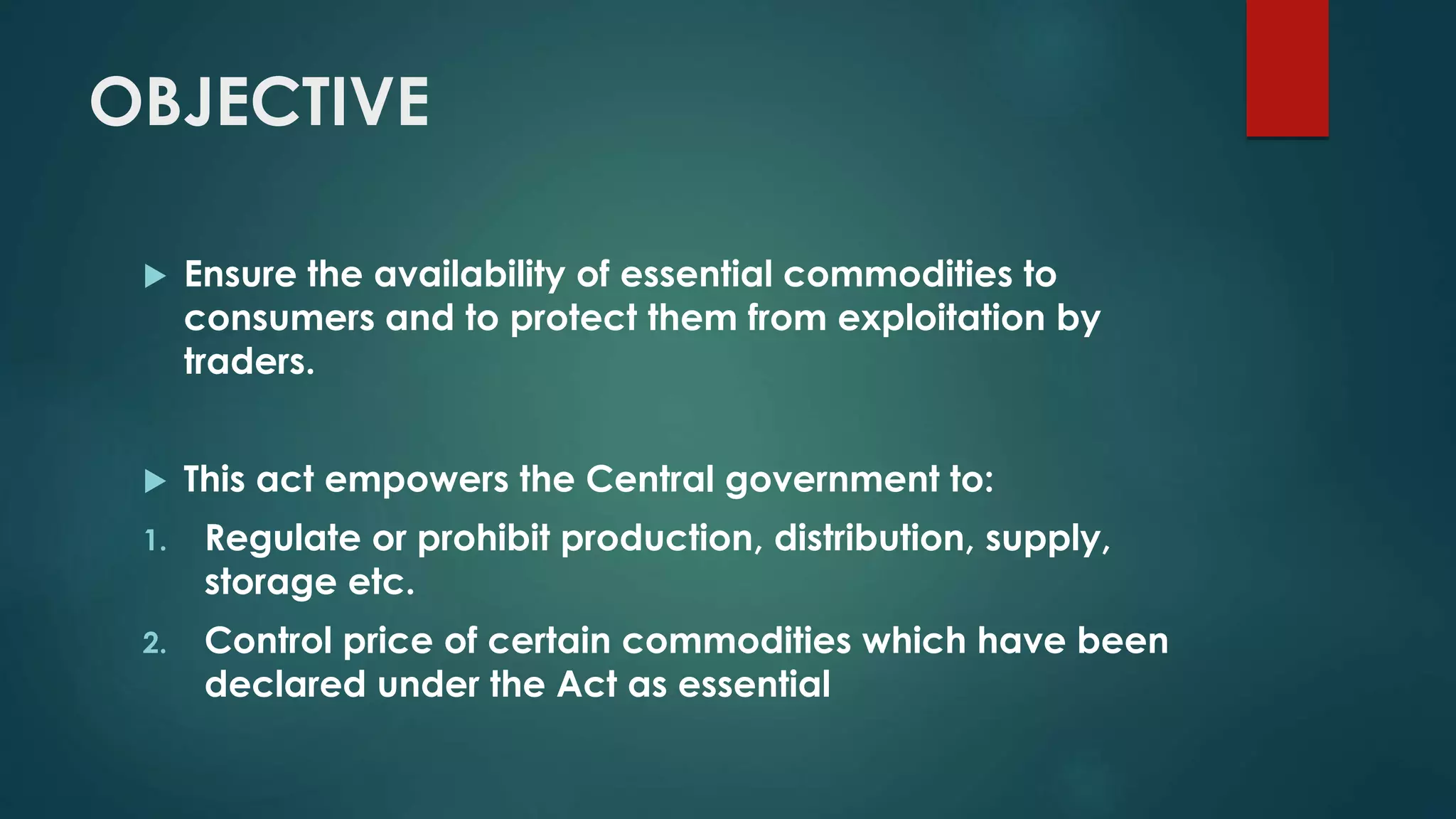 Essential commodities act | PPTX