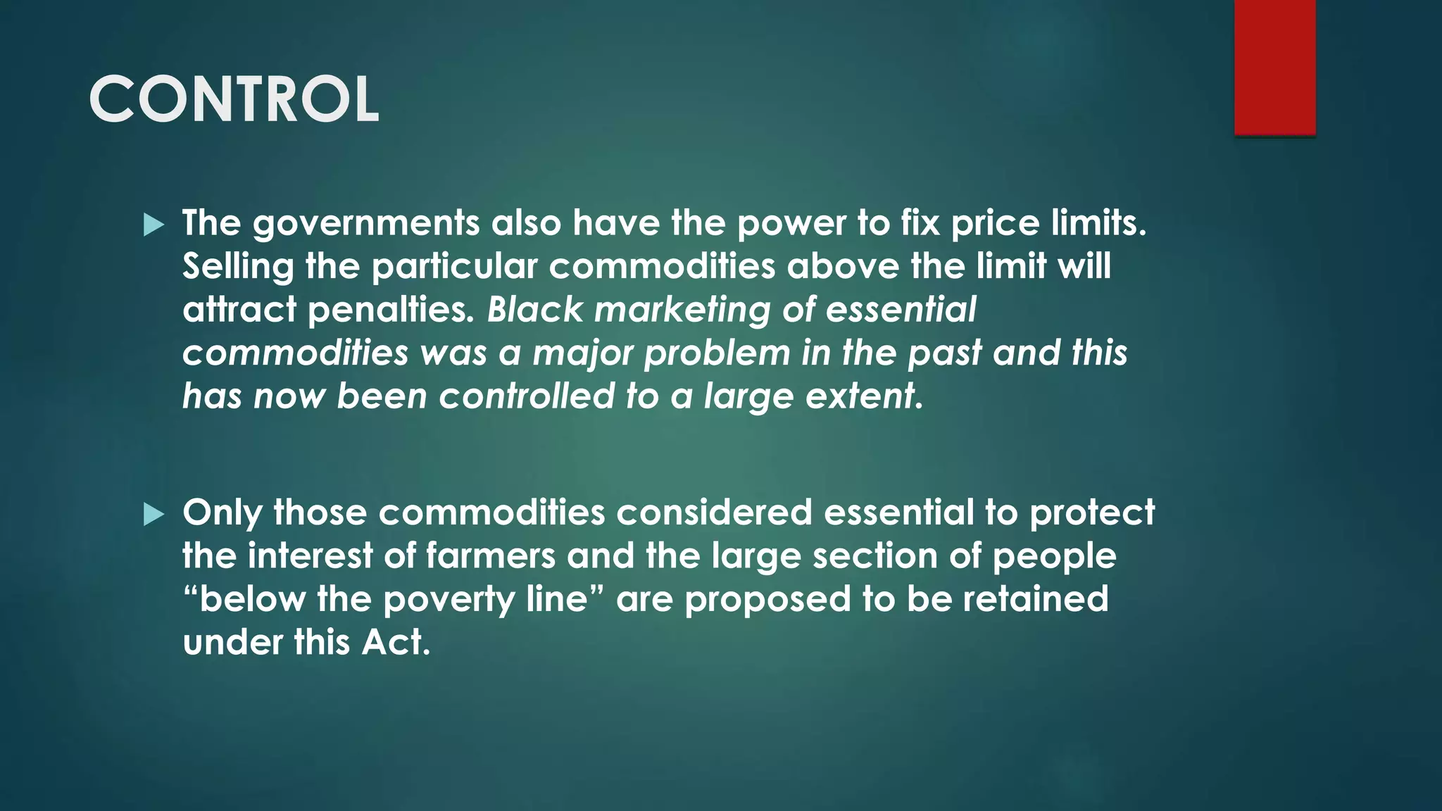 Essential commodities act | PPTX