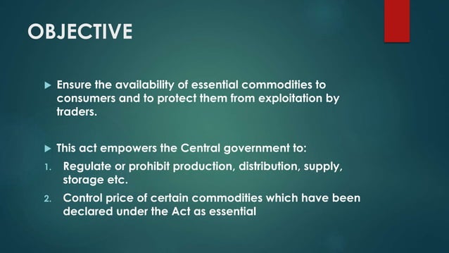 Essential commodities act | PPTX