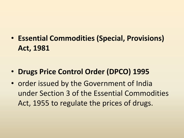 Essential commodities act, 1955 | PPTX | Commodities | Economy