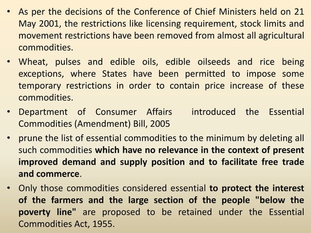 Essential commodities act, 1955 | PPTX | Commodities | Economy