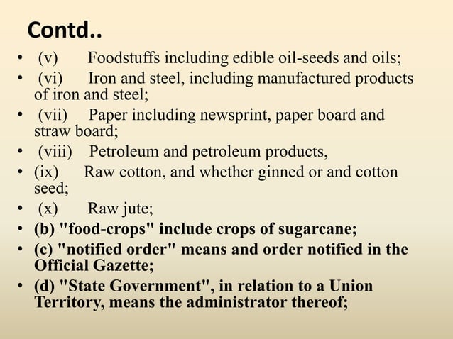Essential commodities act, 1955 | PPTX | Commodities | Economy