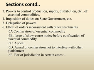Essential commodities act, 1955 | PPTX