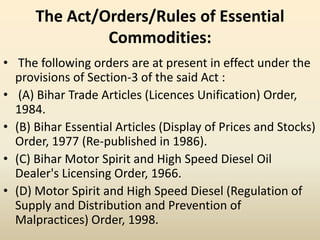 Essential commodities act, 1955 | PPTX