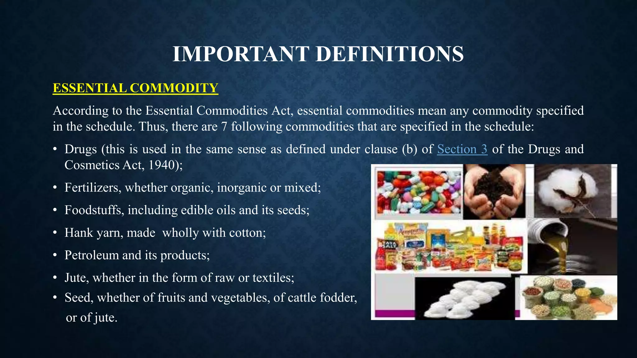 Essential commodities act, 1955 | PPTX