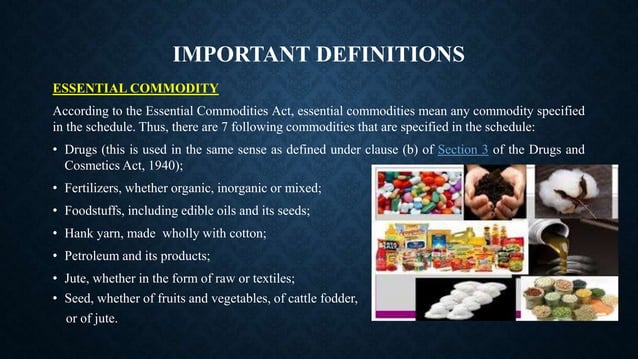 Essential commodities act, 1955 | PPTX