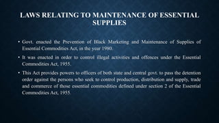 Essential commodities act, 1955 | PPTX