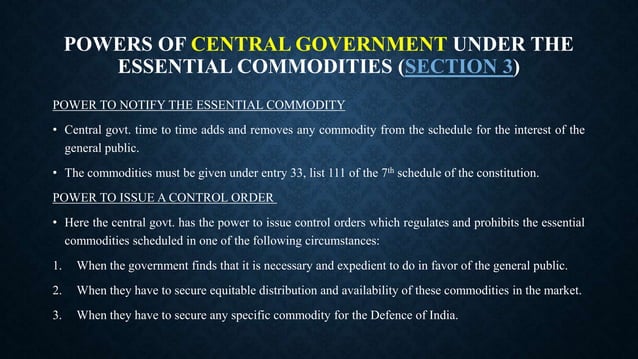 Essential commodities act, 1955 | PPTX