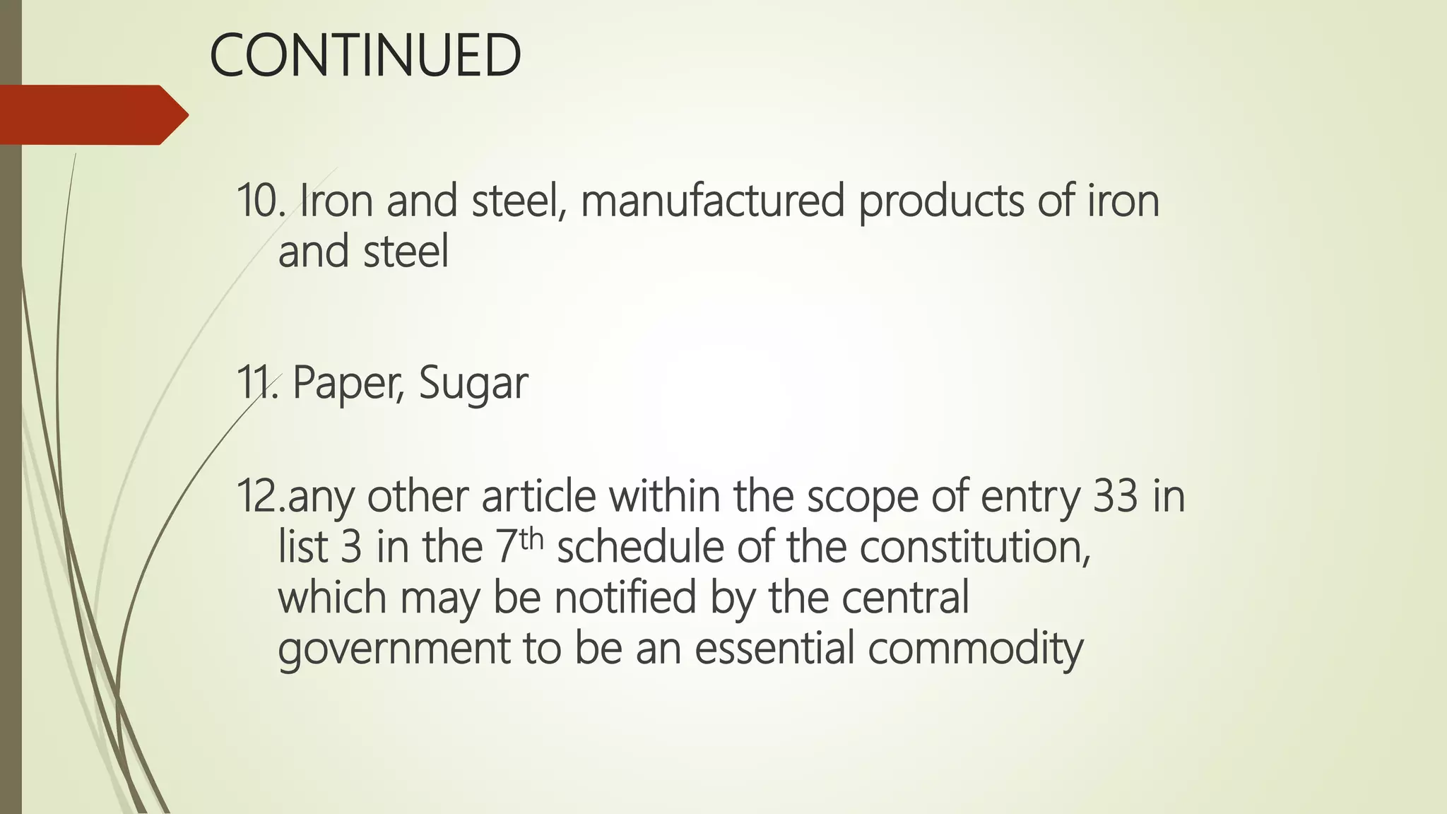 Essential commodity act 1955 | PPTX
