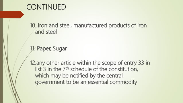 Essential commodity act 1955 | PPTX