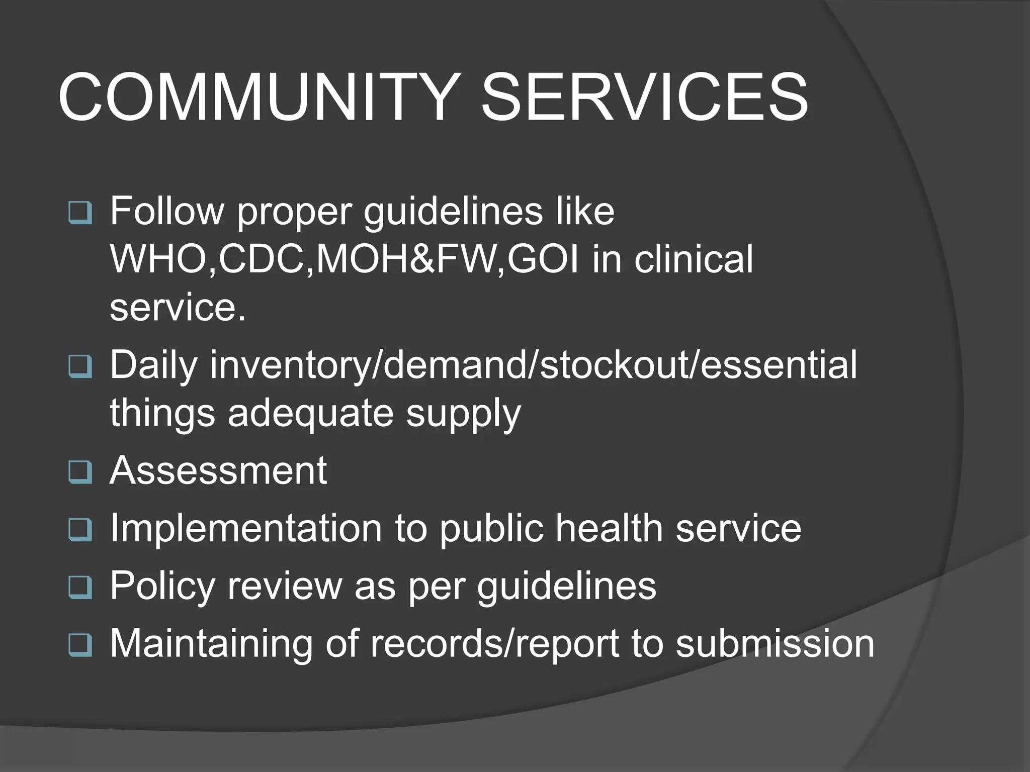 Essential community health service | PPTX