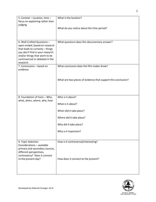Essential Components of Historical Documents - Worksheet | PDF