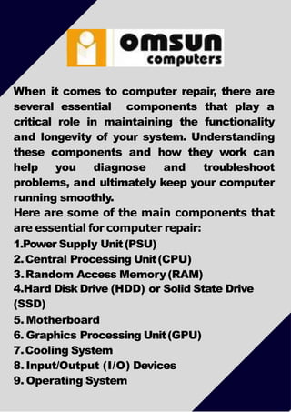 Essential Components for Computer Repair PPT.pptx