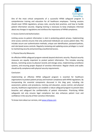Essential Components of an Effective HIPAA Safeguard Program | PDF