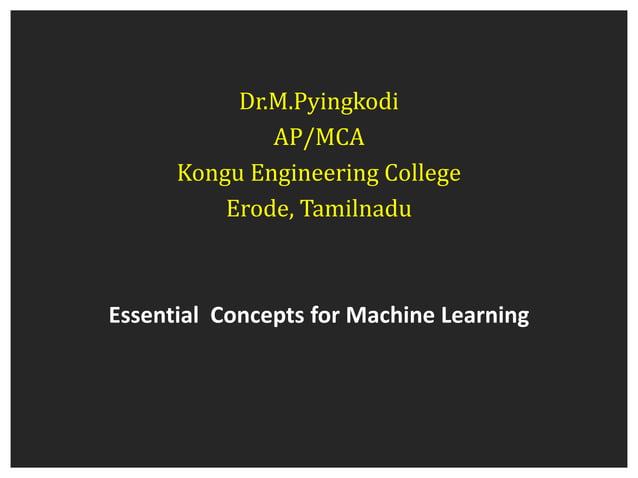 Essential concepts for machine learning | PDF | Artificial Intelligence | Technology & Computing