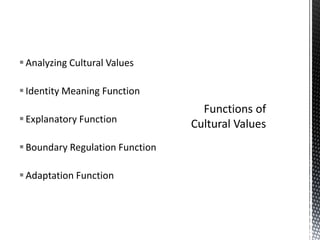 Essential cultural value patterns | PPTX