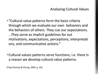 Essential cultural value patterns | PPTX