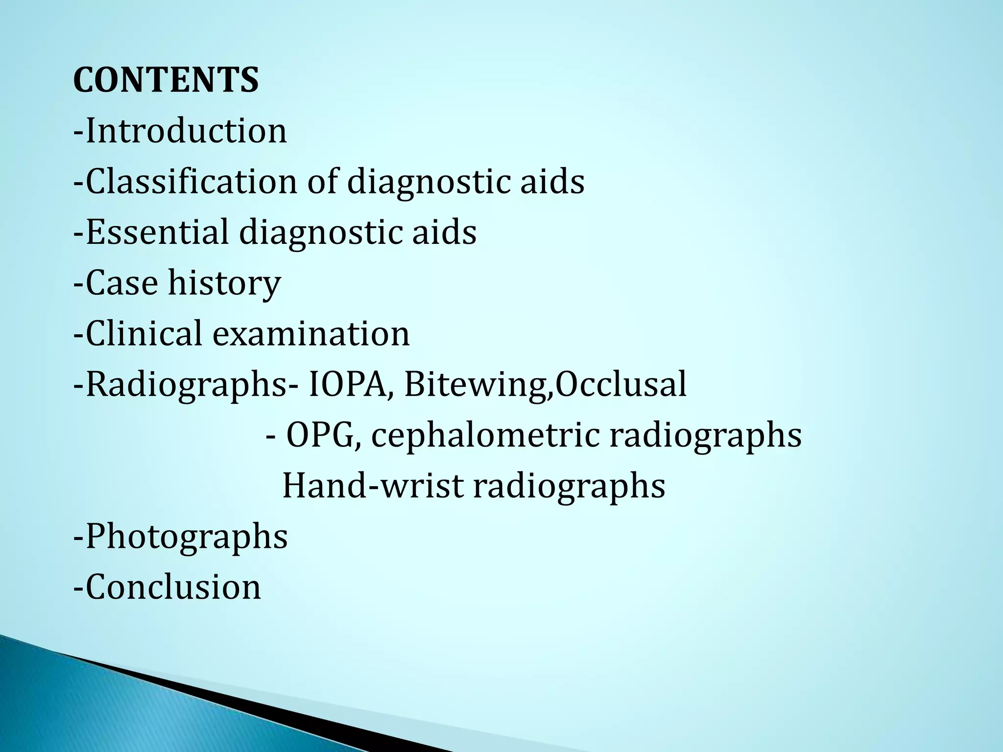 Essential diagnostic aids in orthodontics | PPTX