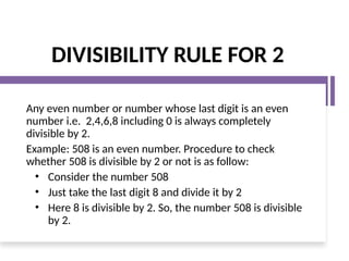 Essential Divisibility Rules Understanding Numbers 2, 3, 5, 9, and 10 | PPT
