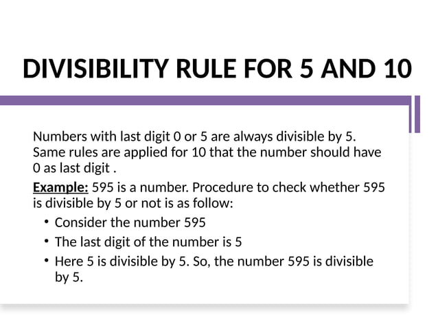 Essential Divisibility Rules Understanding Numbers 2, 3, 5, 9, and 10 | PPT