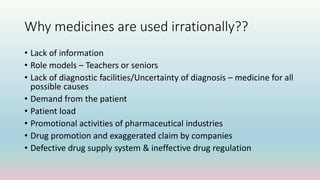 Essential drug concept and rational use of medicines | PPTX