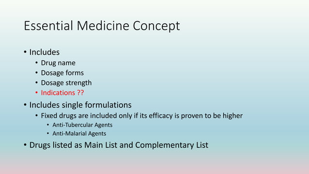 Essential drug concept and rational use of medicines | PPTX