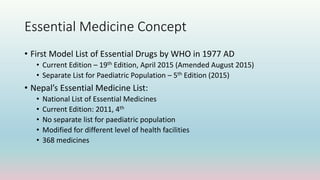 Essential drug concept and rational use of medicines | PPTX