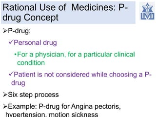Essential Medicine List concept and Rational Use of Medicines | PPTX
