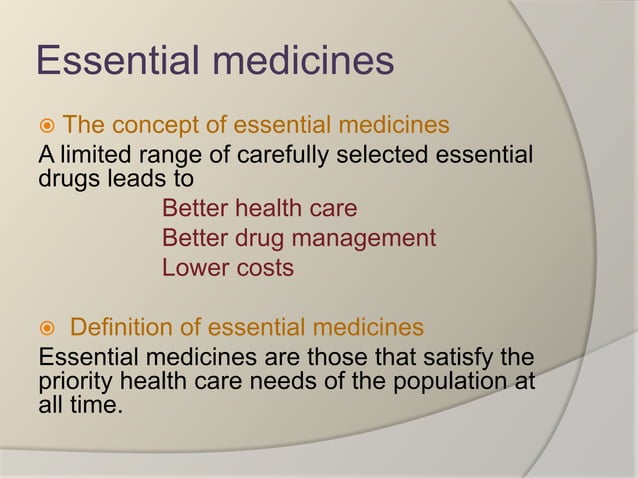 Essential drug list | PPTX