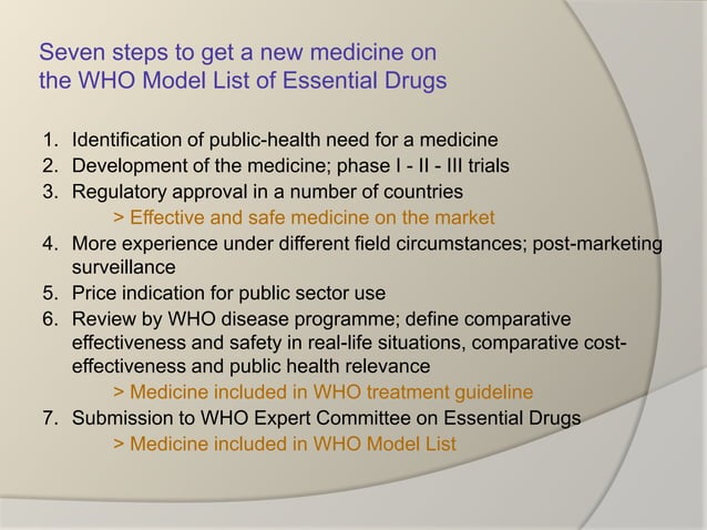 Essential drug list | PPTX