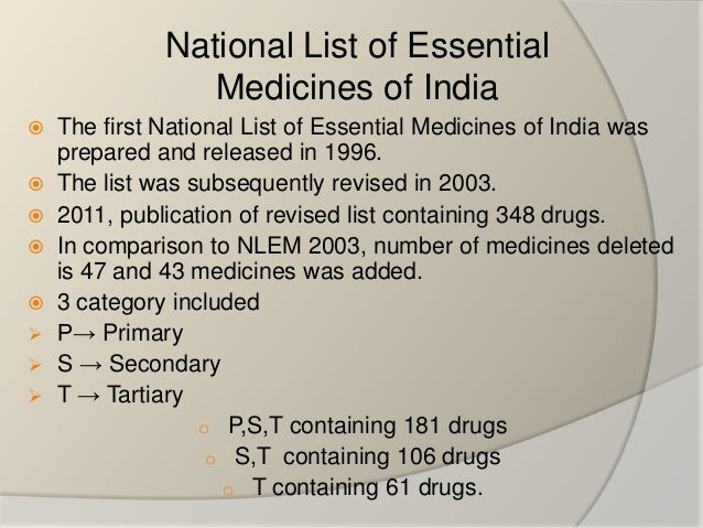 Essential drug list