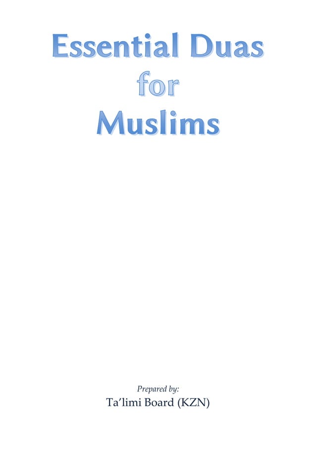 Essential Duas for Muslims | PDF | Islam | Religion & Spirituality