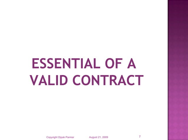 Essential elements of a valid contract | PPT