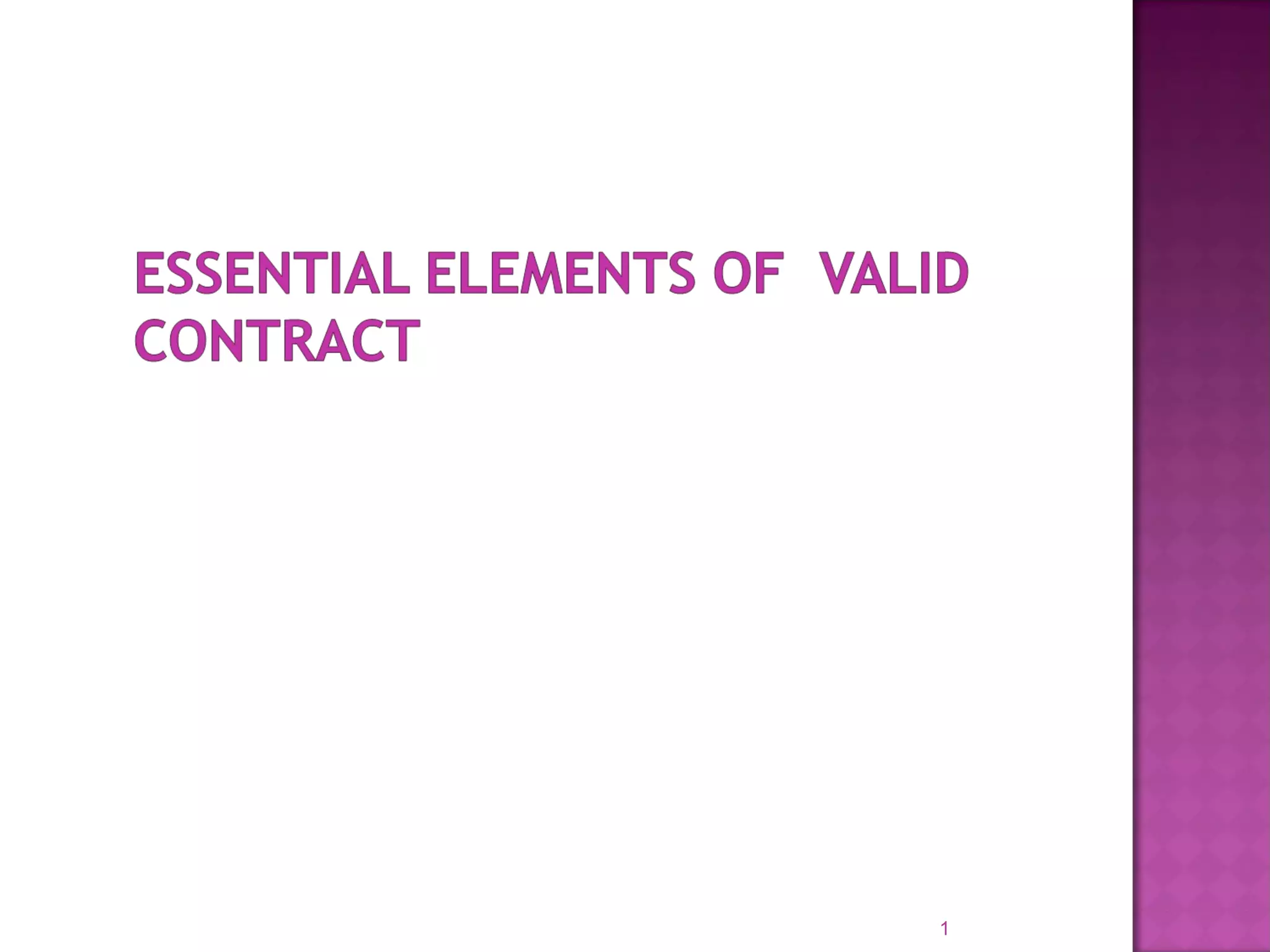 Essential elements of a valid contract | PPT | Marriage and Civil ...