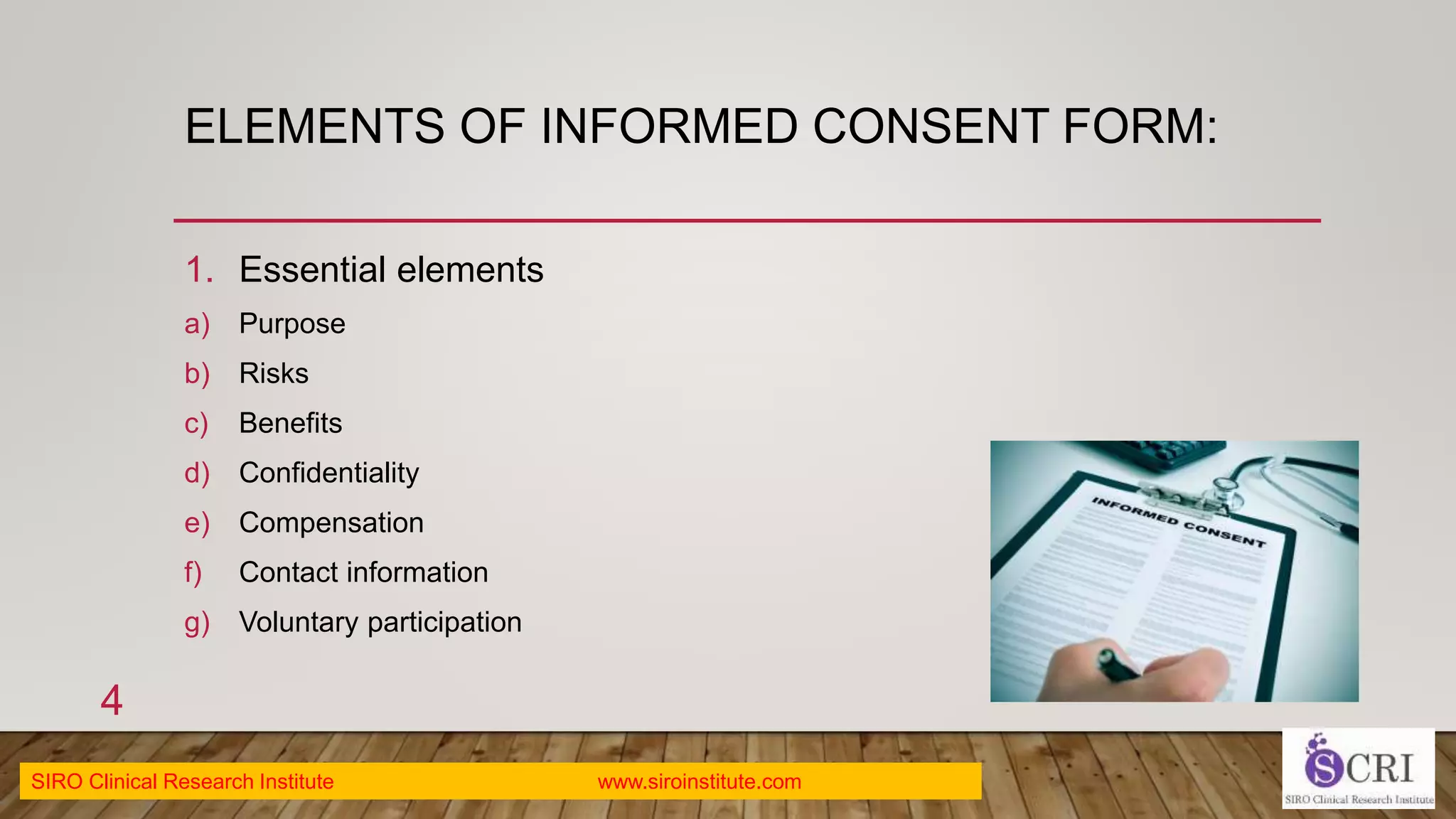 Essential elements of PIS and ICF in Clinical Trials I Clinical ...