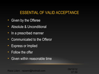 Essential elements of valid contract | PPT