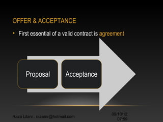 Essential elements of valid contract | PPT