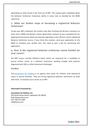 Essential fa qs about registered behavior technician course | PDF