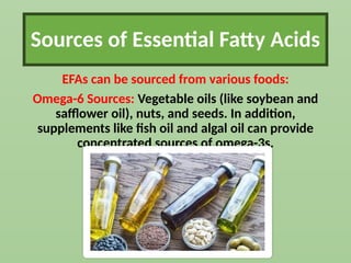 Essential Fatty Acids: Functions and Health Implications" | PPTX